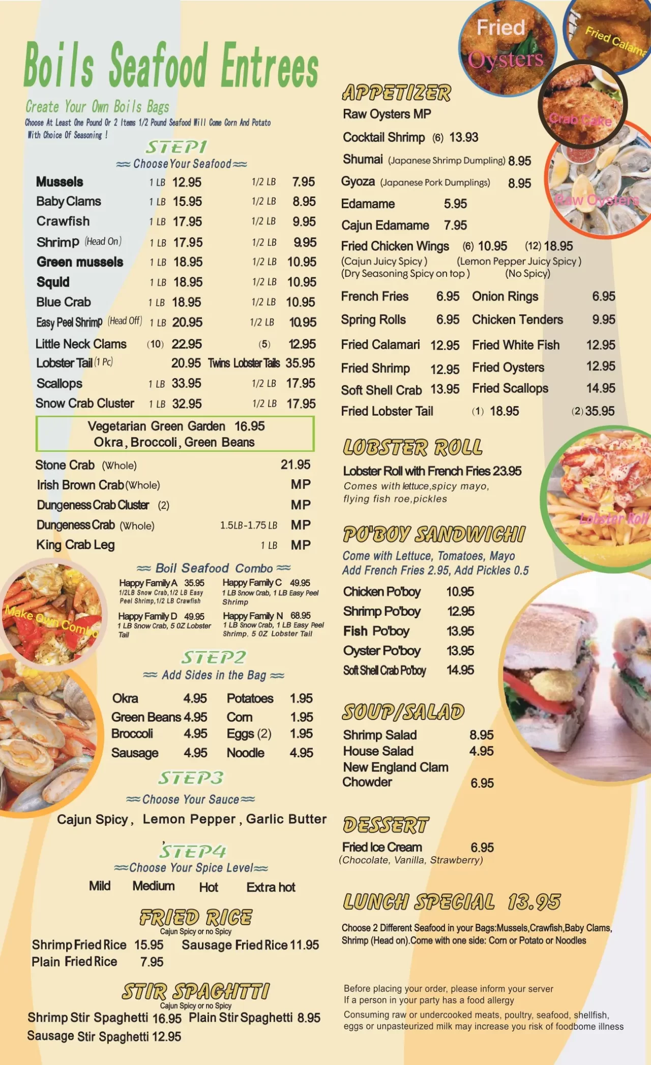 Dine In Menu - Happy Crab